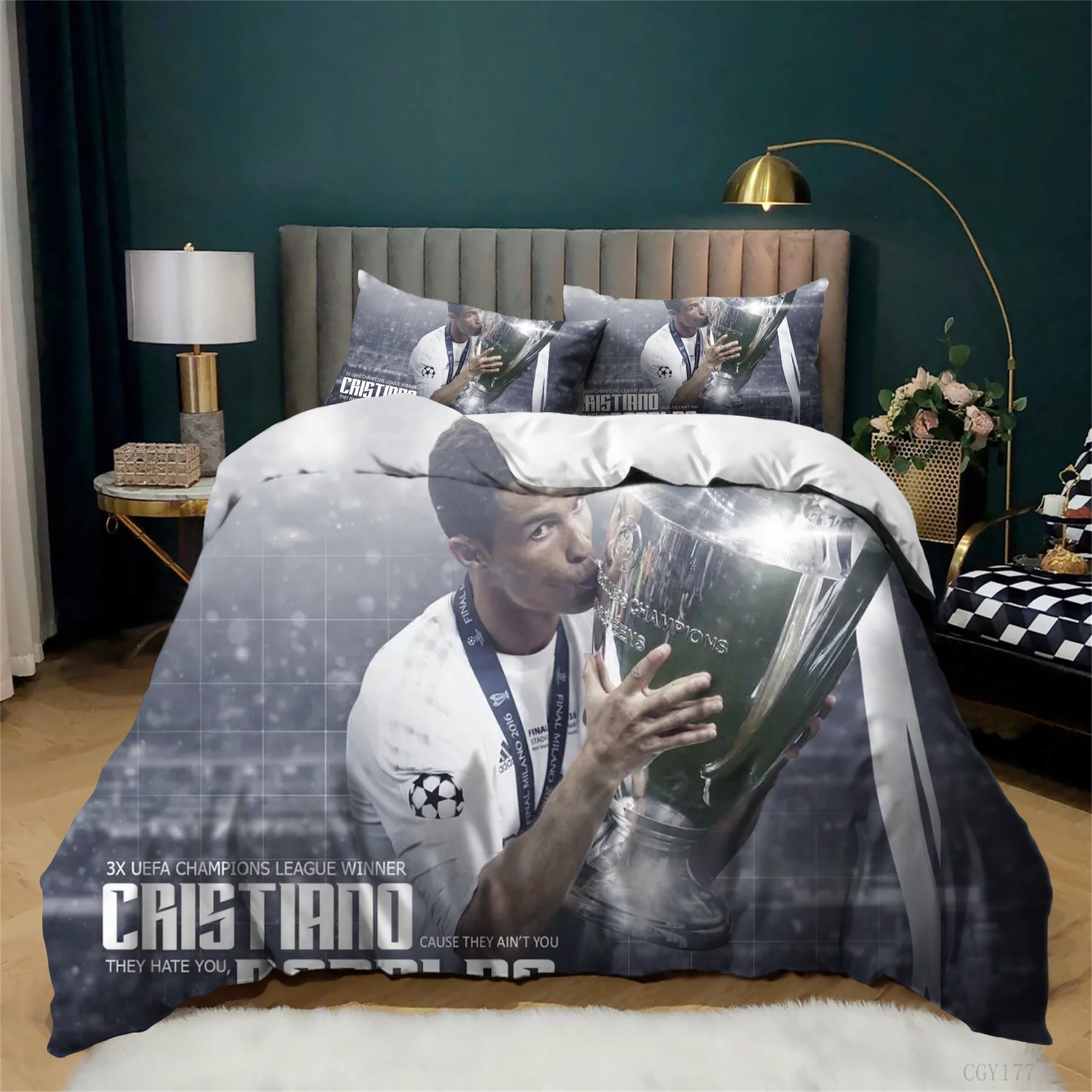Cristiano Ronaldo Duvet Cover Sets 3 Pieces Soccer Star CR7 Bedding ...
