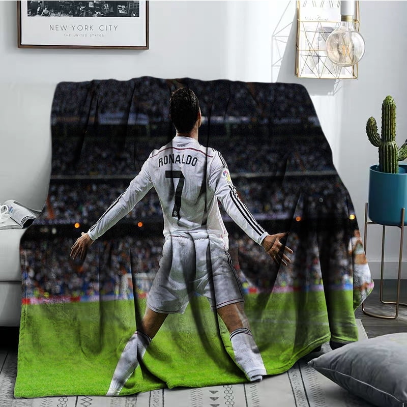Cristiano Ronaldo Flannel Blanket-Ultra Soft Bed Throw Blanket Football Star Decorative Blanket ...
