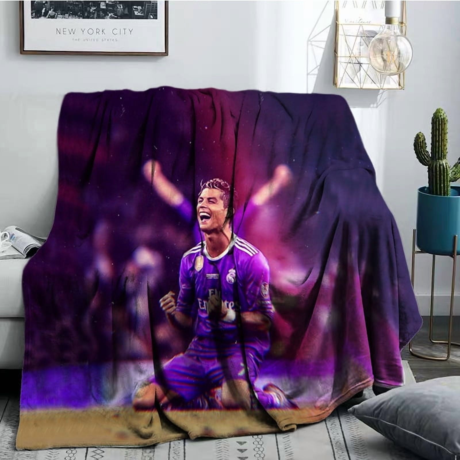 Cristiano Ronaldo Flannel Blanket-Ultra Soft Bed Throw Blanket Football Star Microfiber Blanket ...