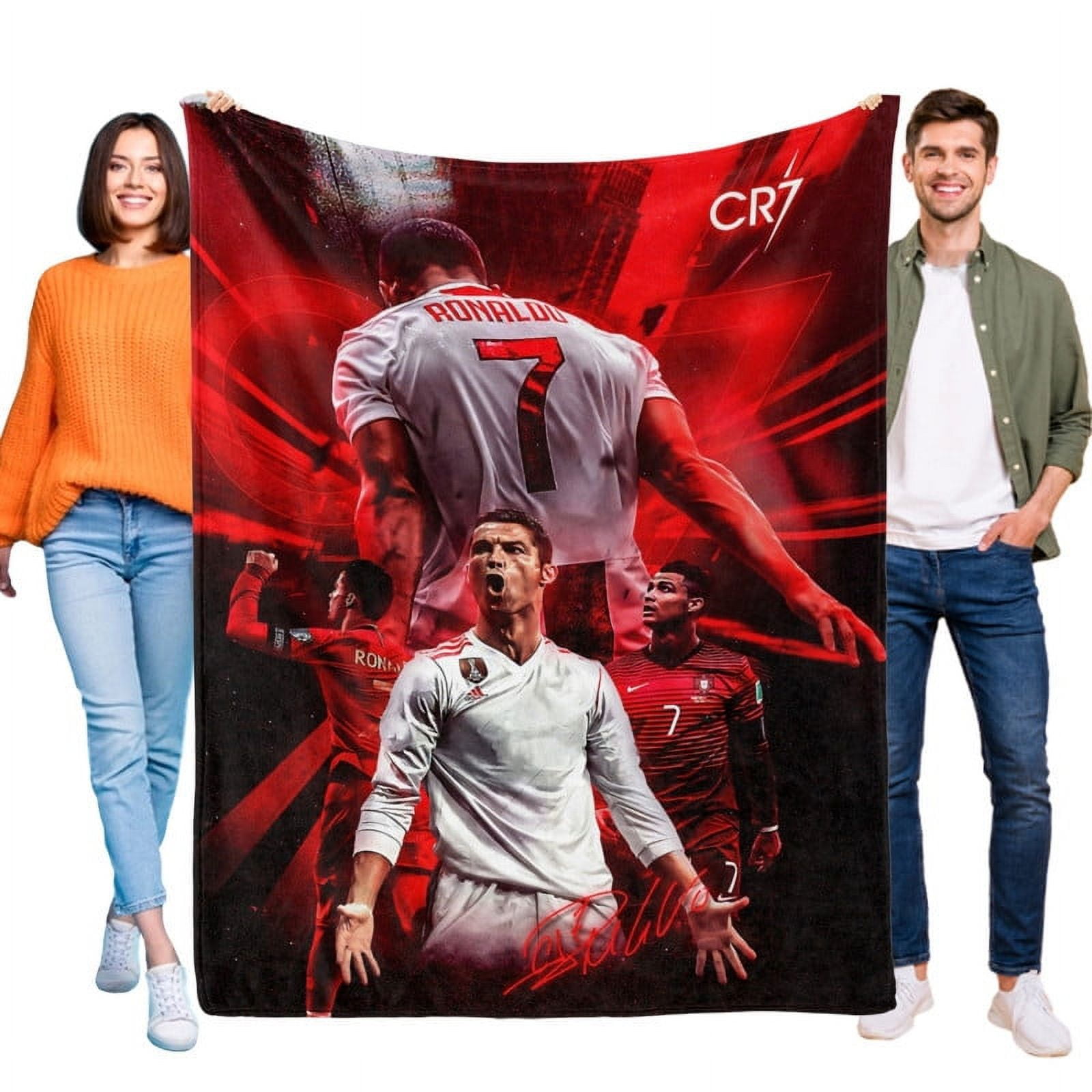Cristiano Ronaldo Football Player Blanket Soft Throw Blanket Micro Fleece Fuzzy Blankets Thin ...