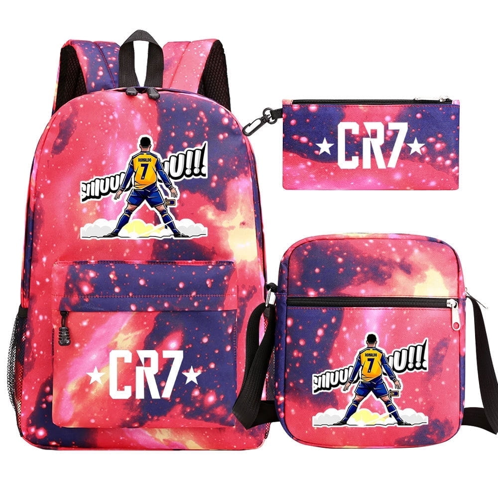 Cristiano Ronaldo Football Star Backpack 3 Piece Set Multifunctional ...
