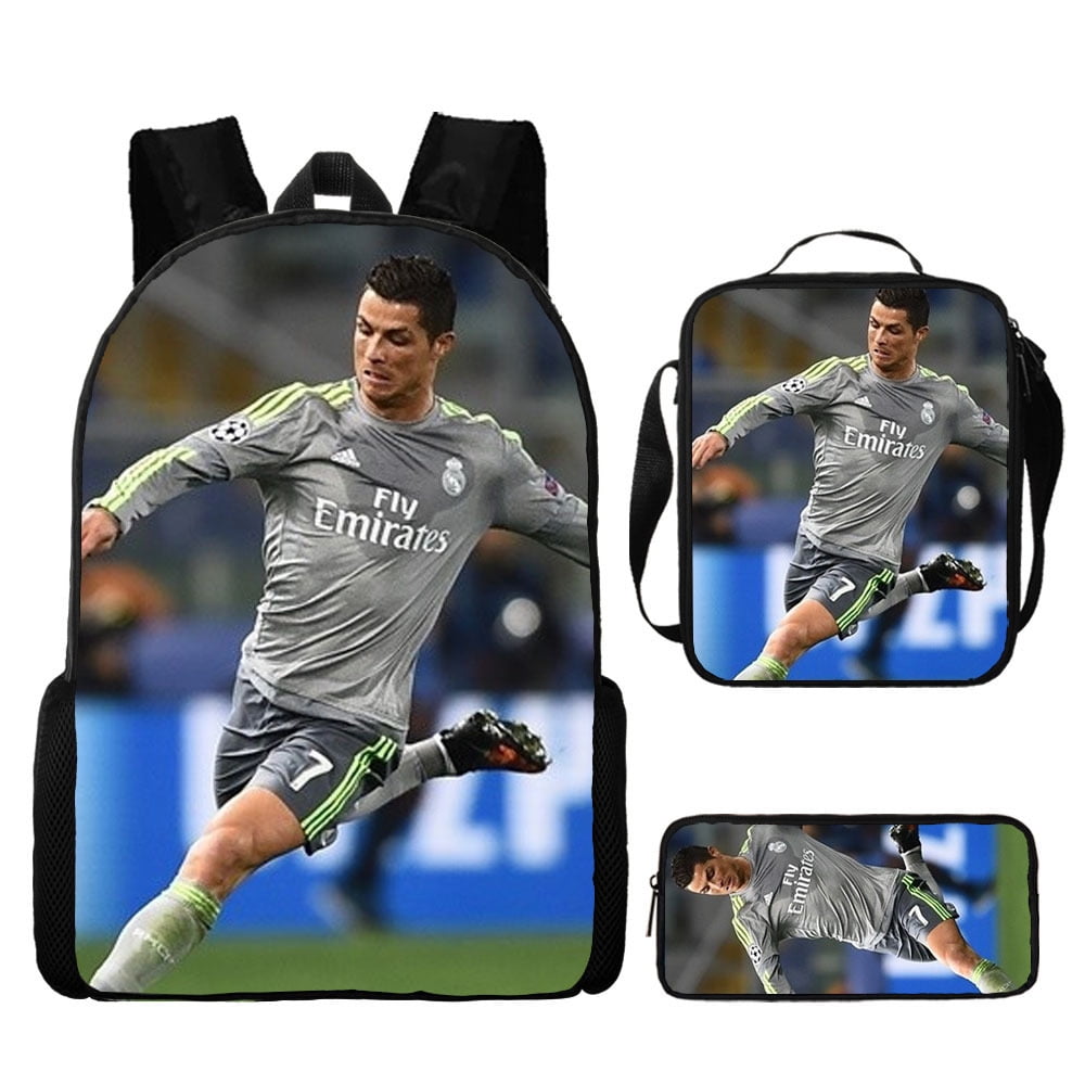Cristiano Ronaldo Football Star Backpack 3 Piece Set Multifunctional ...