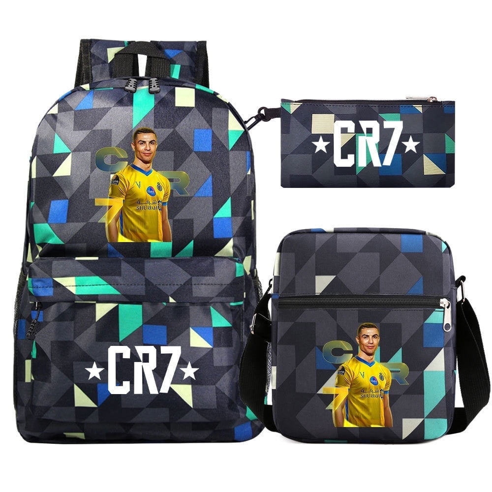 Cristiano Ronaldo Football Star Backpack 3 Piece Set Multifunctional ...