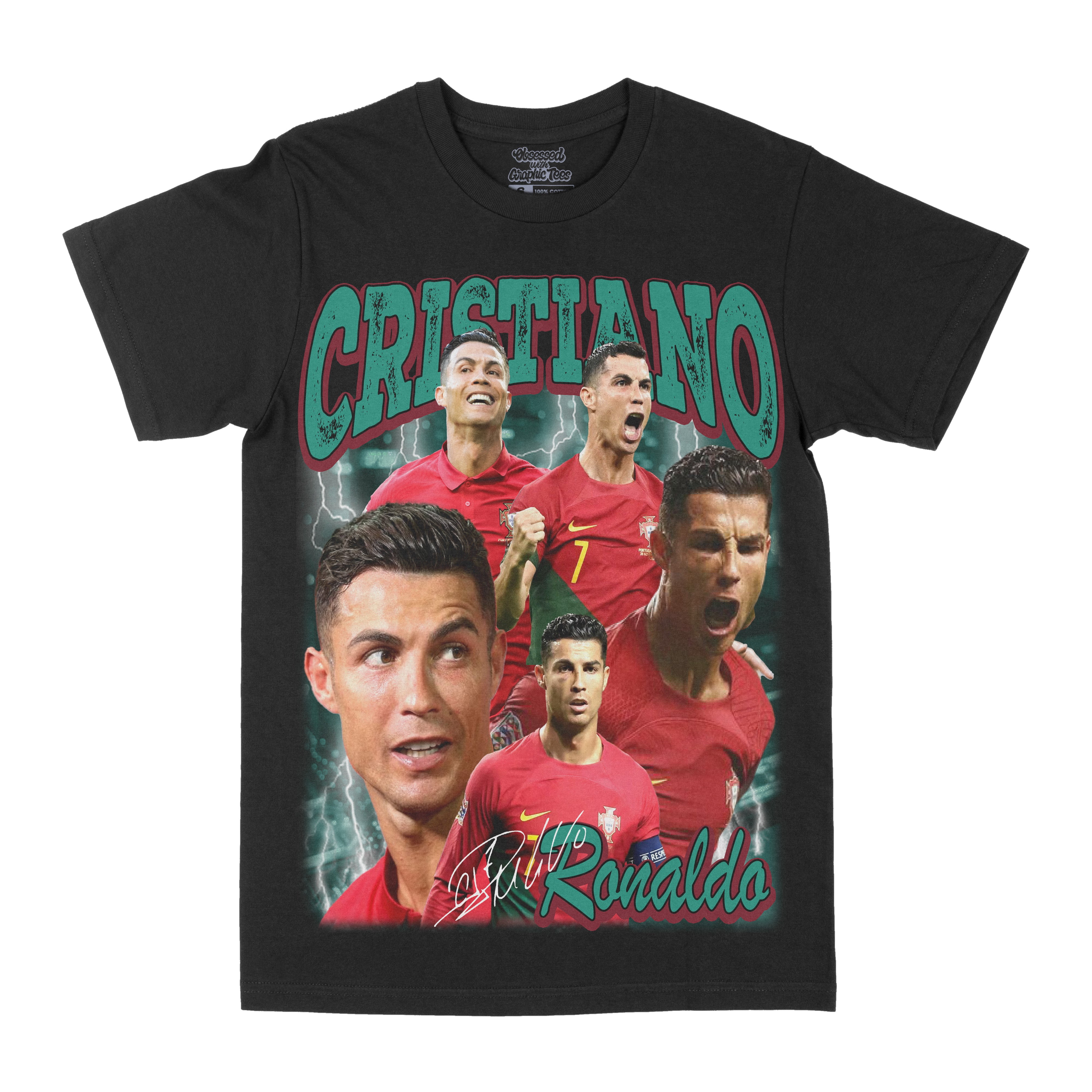 Cristiano Ronaldo Graphic Tee T Shirt Unisex, Color: Charcoal, Size: L - Walmart.com