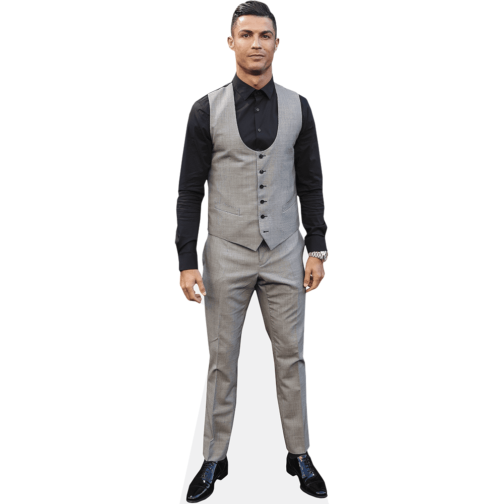 Cristiano Ronaldo (Grey Waistcoat) Mini Cardboard Cutout Standee ...