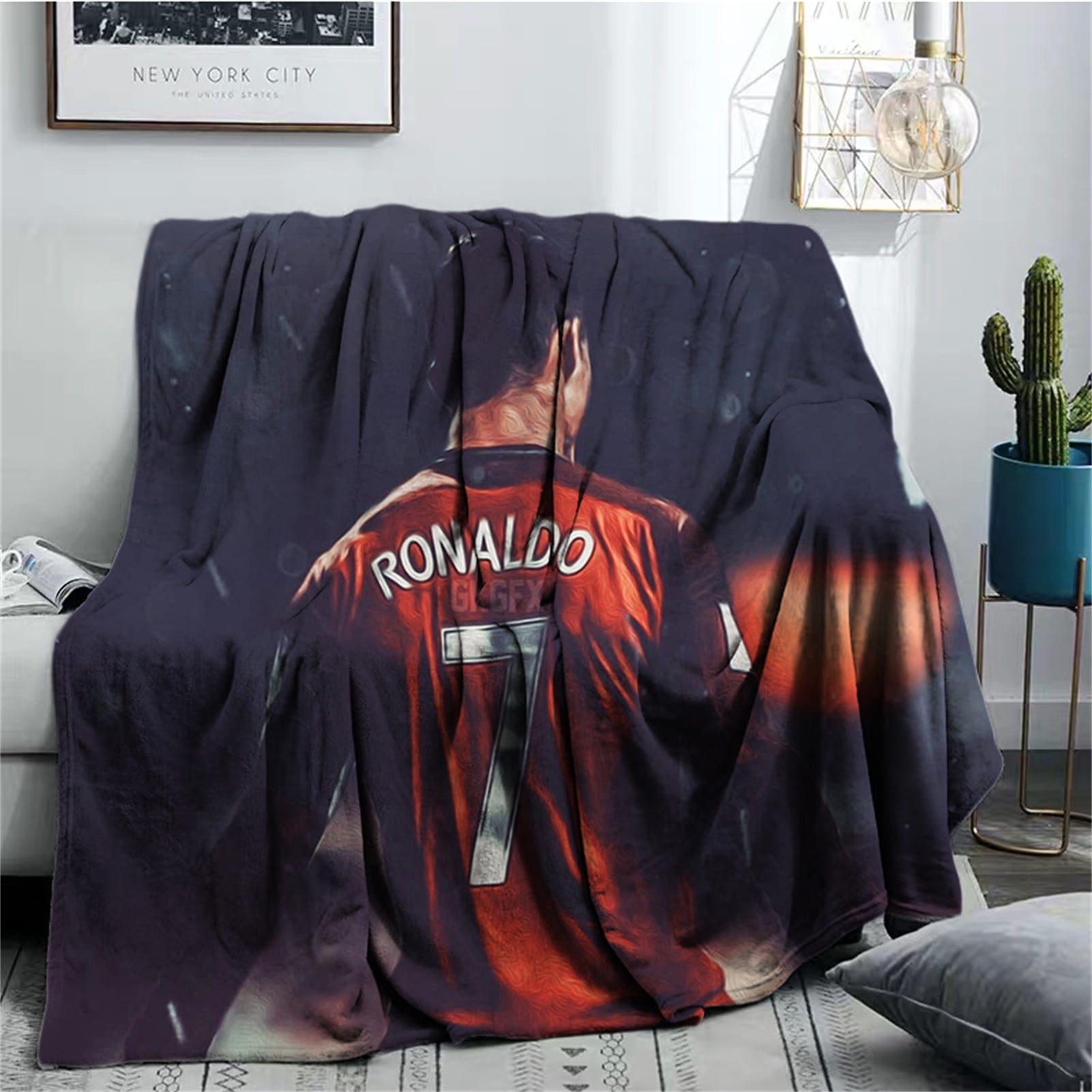 Cristiano Ronaldo Lightweight Flannel Blanket for Bed,Couch,CR7 Sofa Blanket Large Travel ...