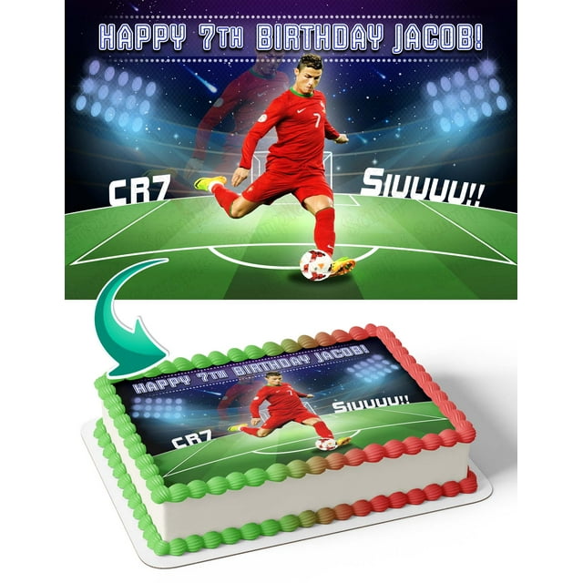 Cristiano Ronaldo Portugal CR7 Star Soccer Siuuuu Edible Cake Image ...