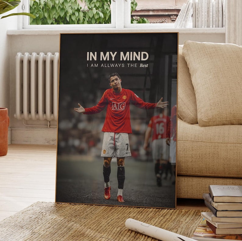 Cristiano Ronaldo Poster, Ronaldo Football Print, Sports Poster ...