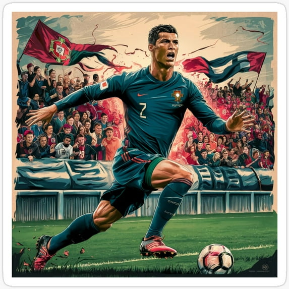 Cristiano Ronaldo Poster Sticker Phone Decal Water Bottle Stickers Car ...