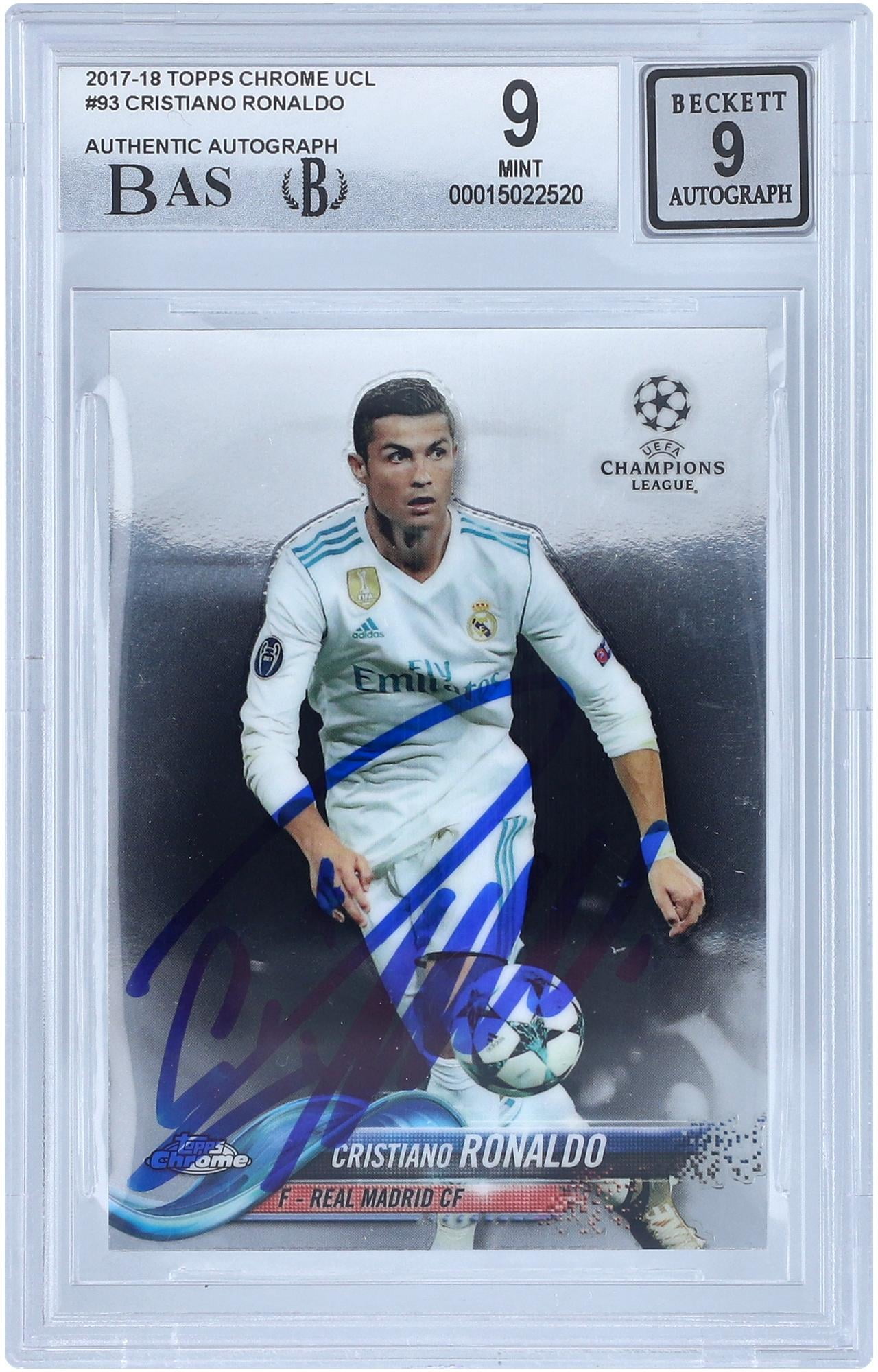 Cristiano Ronaldo Real Madrid Autographed 2017-18 Topps Chrome UCL #93 ...