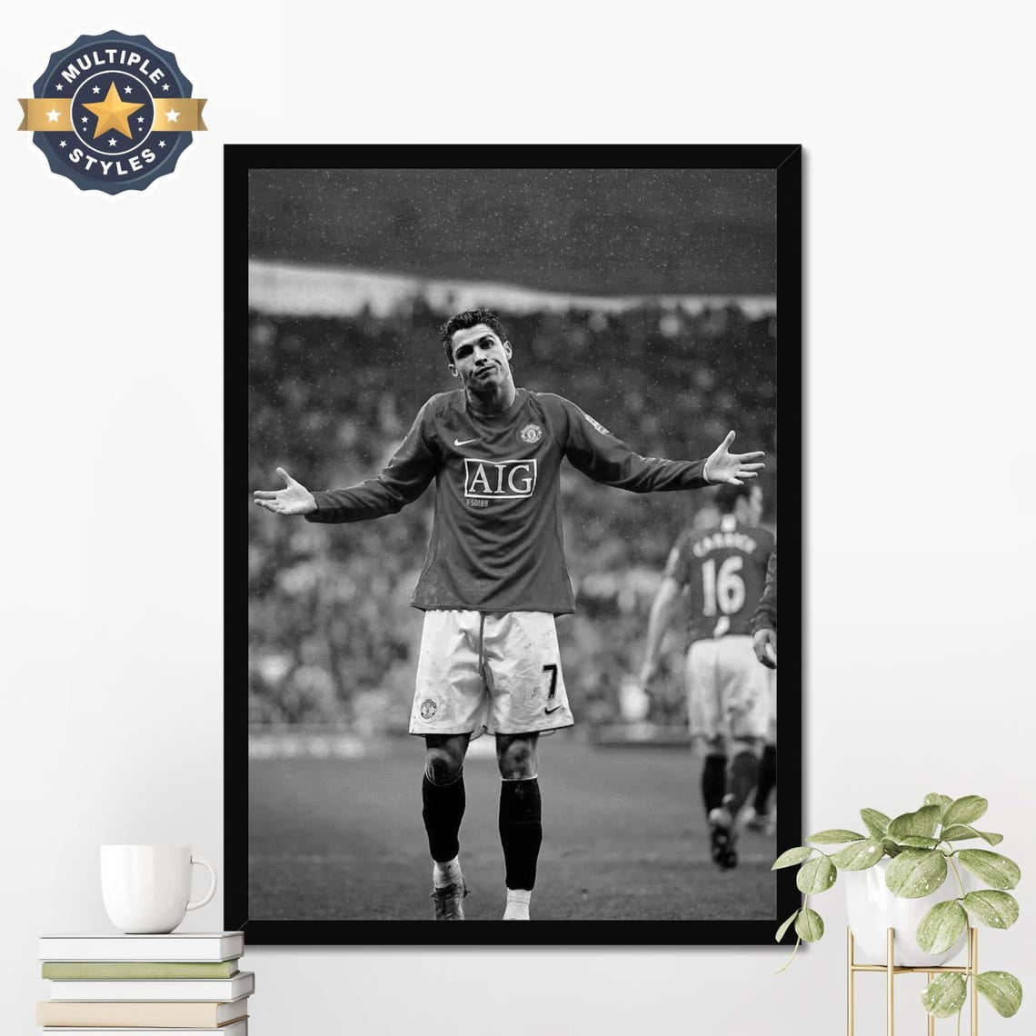 Cristiano Ronaldo, Ronaldo Wall Art, Football, Soccer Wall Art, Vintage ...