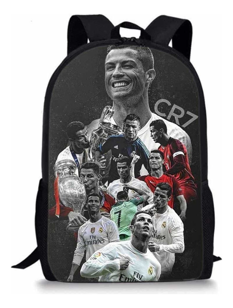 Cristiano Ronaldo Soccer Backpack with Retro Monochrome Theme CR7 ...