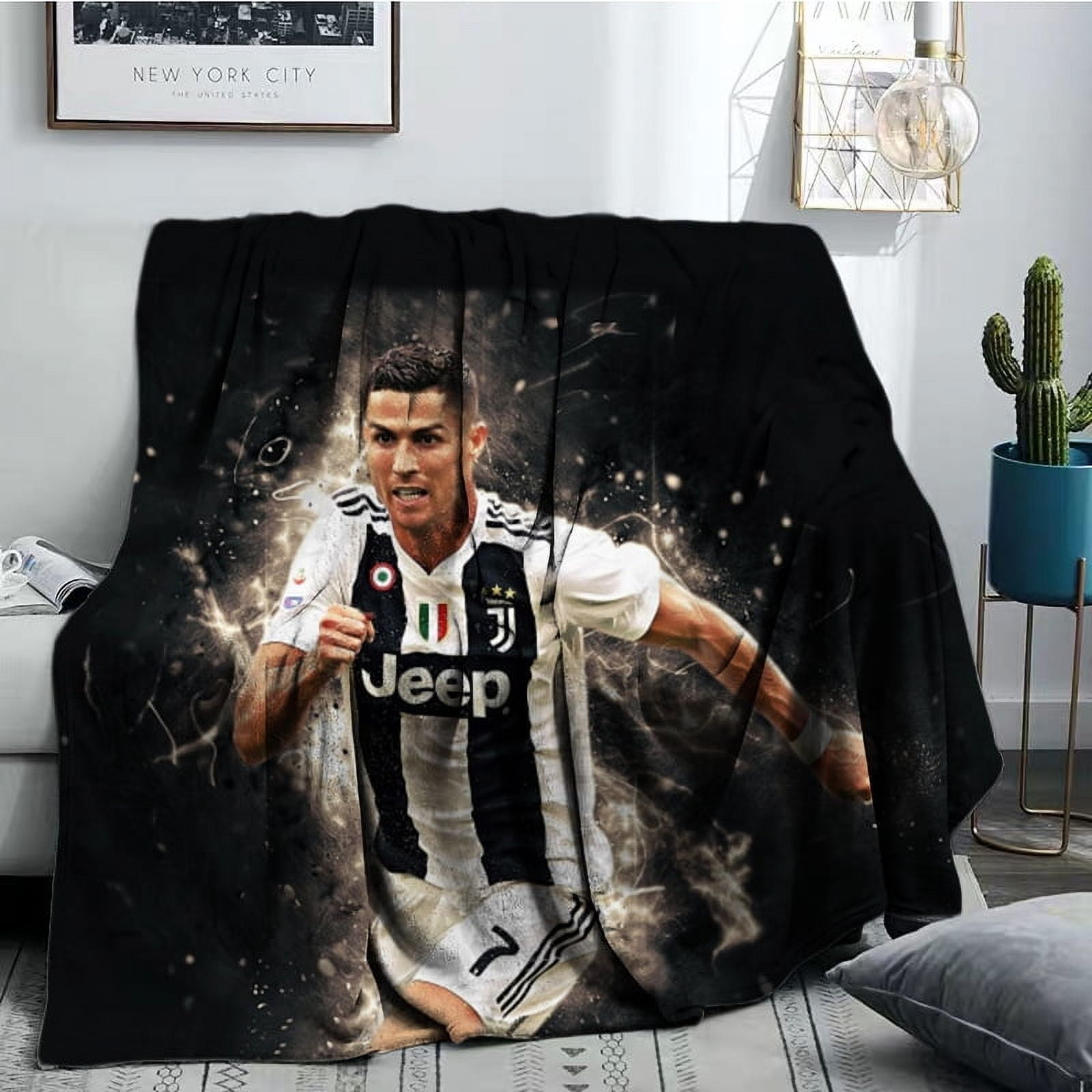 Cristiano Ronaldo Sofa Throw Blanket-Football Star CR7 Fleece Blanket Decorative Fall Blanket ...