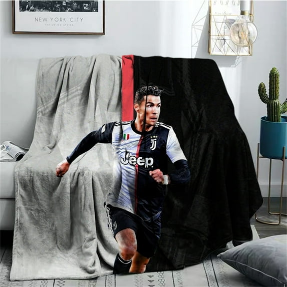 Cristiano Ronaldo Ultra Soft Throw Blanket-Cozy Bed Flannel Blanket CR7 Fluffy Blanket for Couch ...