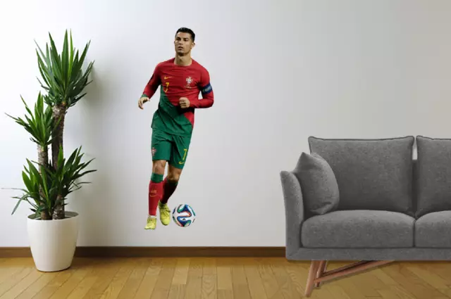 Cristiano Ronaldo Wall Sticker, Portugal Vinyl Soccer Decal Decor P2 ...