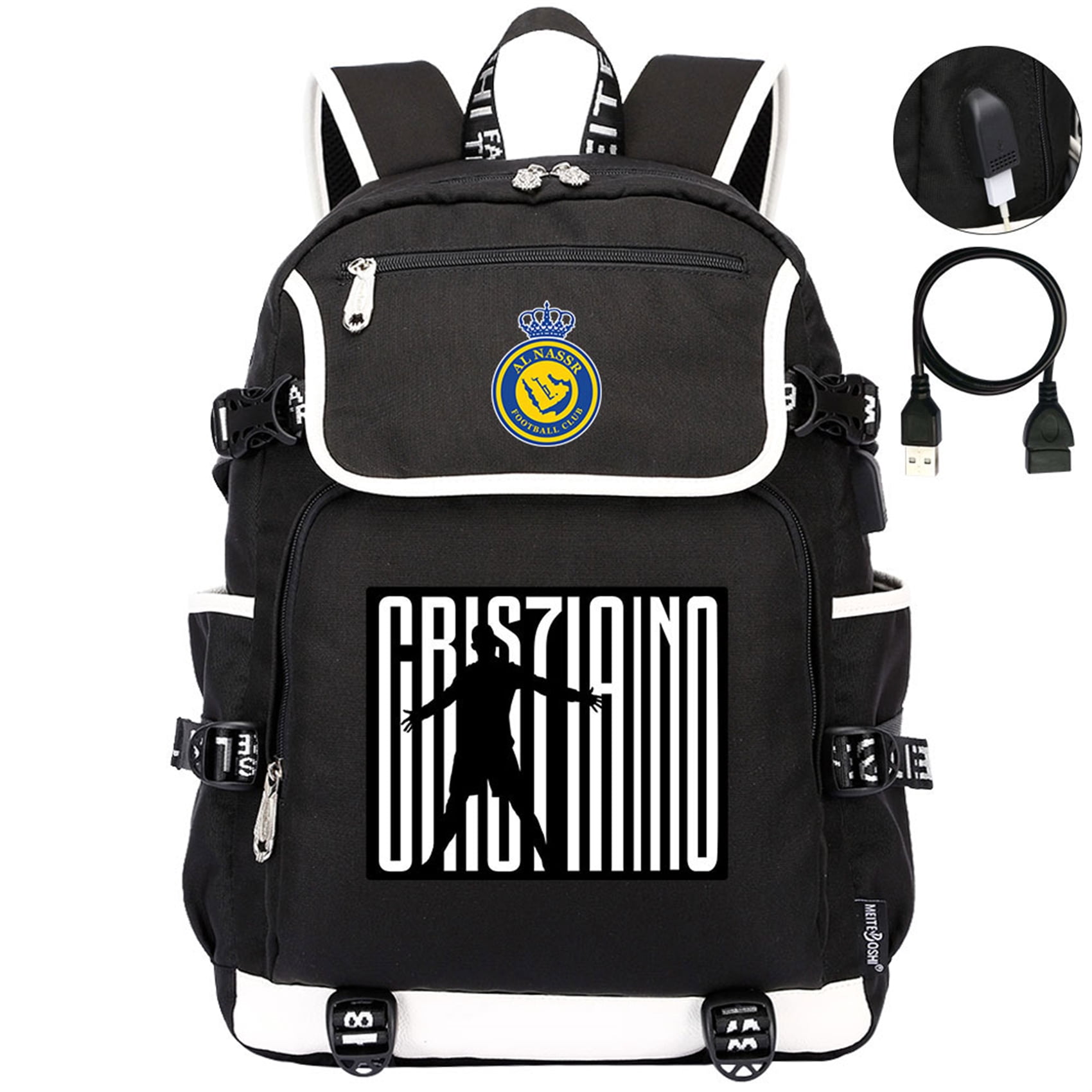 Cristiano Ronaldo Waterproof Backpack CR7 Multifunction Laptop Knapsack ...