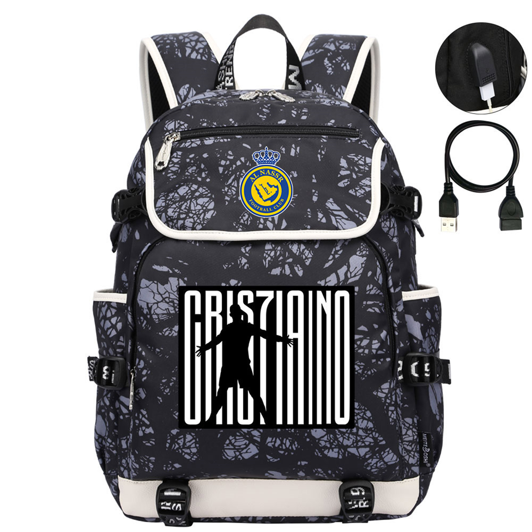 Cristiano Ronaldo Waterproof Backpack CR7 Multifunction Laptop Knapsack ...