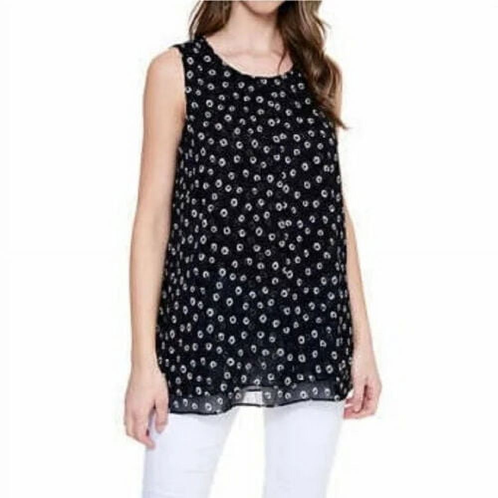 Cristina B Women?s Sleeveless Tunic (Black Donut Dot, M) - Walmart.com