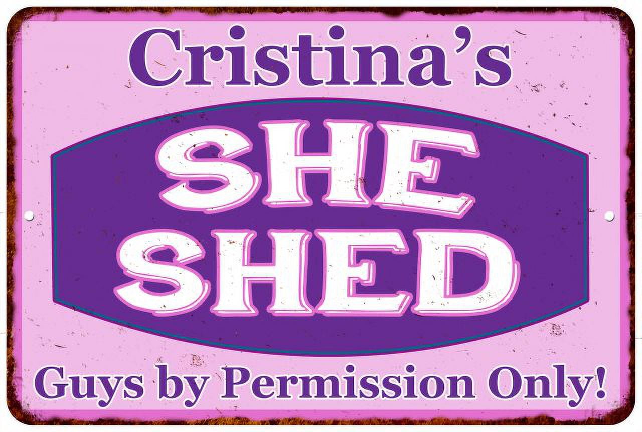 Cristina's Purple & Pink SHE SHED Vintage Sign 8x12 Wall Decor ...