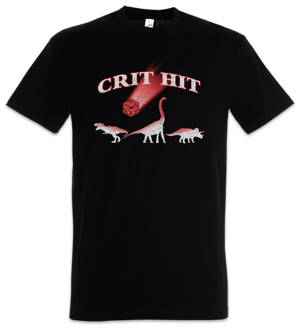 Crit Hit T-Shirt Geek Nerd Fun Dinosaurs PC RPG MMORPG Gamer Gaming ...