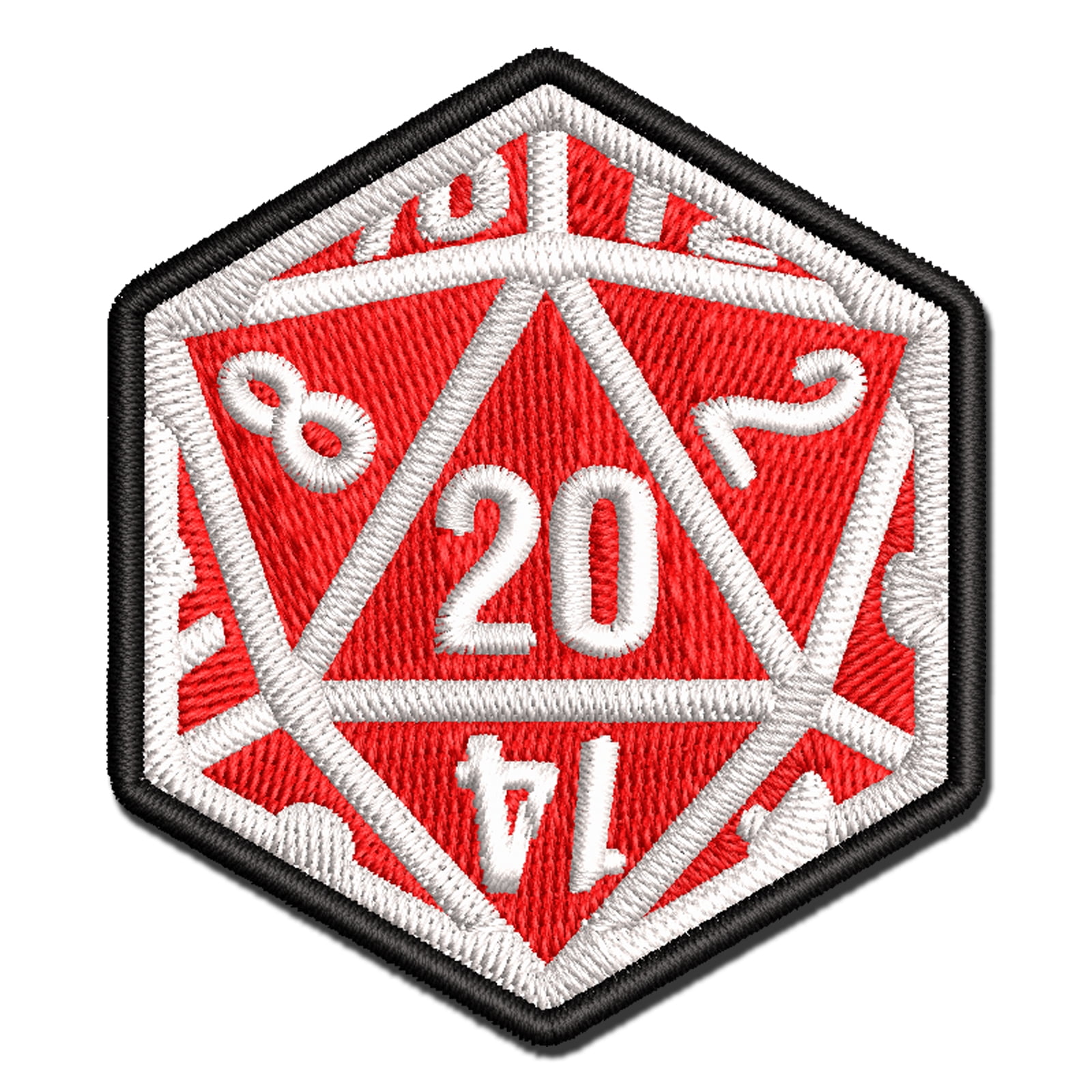Critical Hit - D20 20 Sided Gaming Gamer Dice Role Applique Multi-Color ...