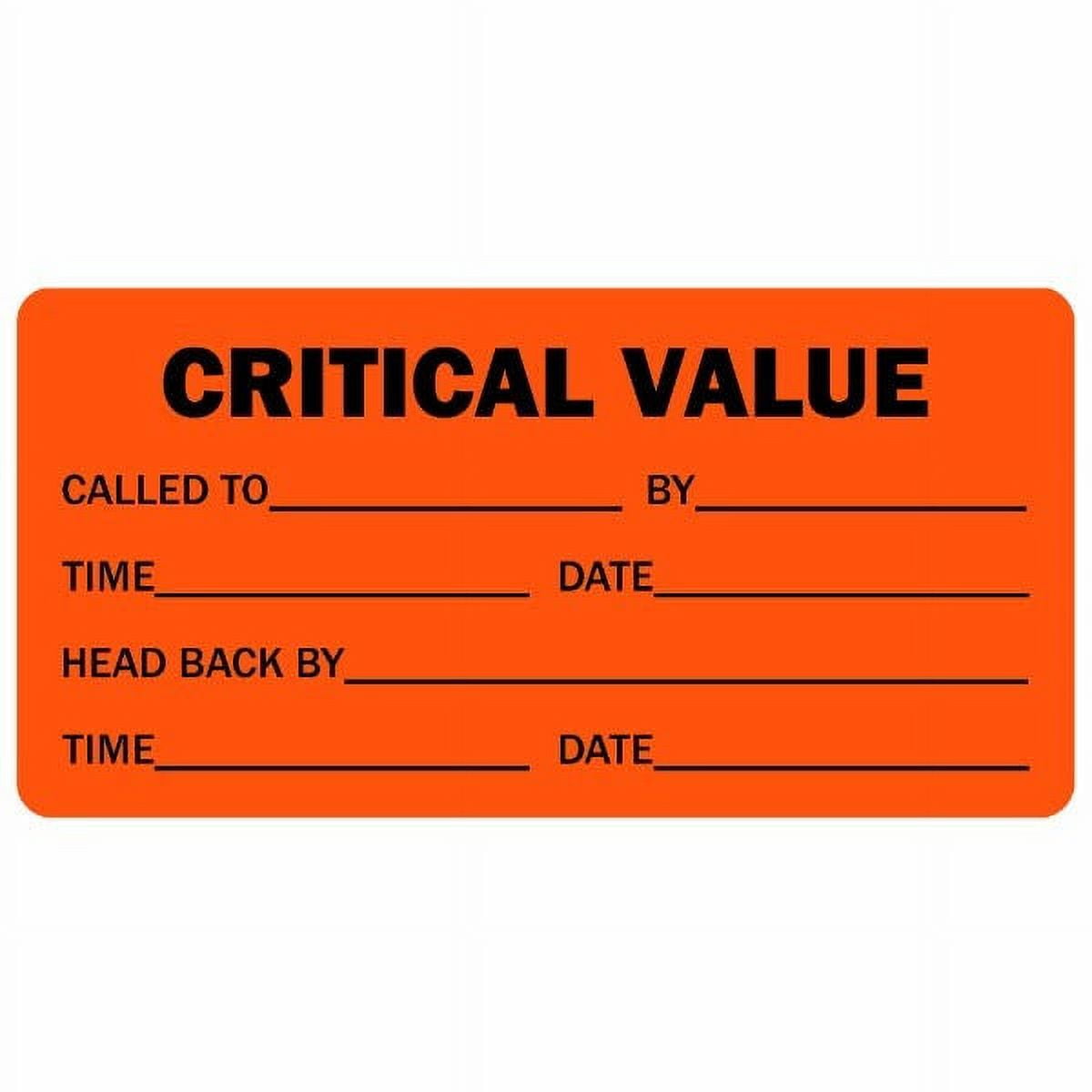 Critical Value Detailed Medical Labels - Walmart.com