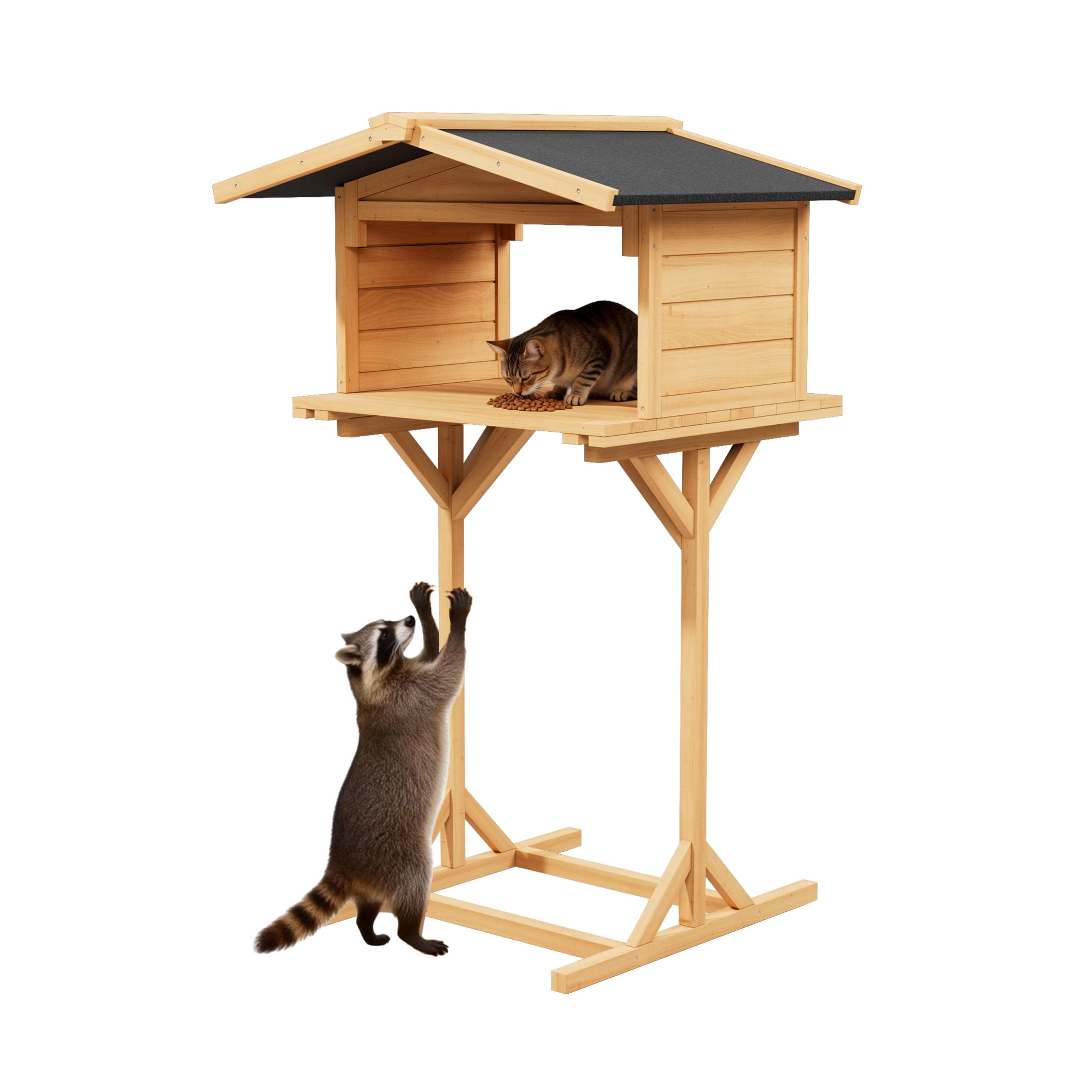 Critter Proof Outdoor Cat Shelter, Stable Elevated Cat Platform ...