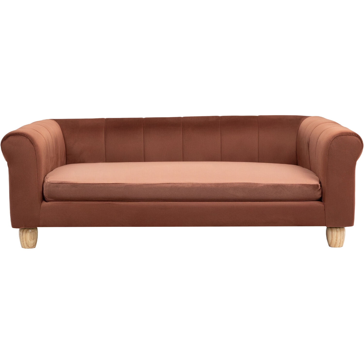 Critter Sitters 42-in. Elegant Brown Faux-Velvet Rectangle Dog Pet Bed ...