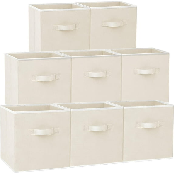 Criusia 11 Inch Heavy Duty Storage Cubes – 8 Pack Collapsible Fabric ...