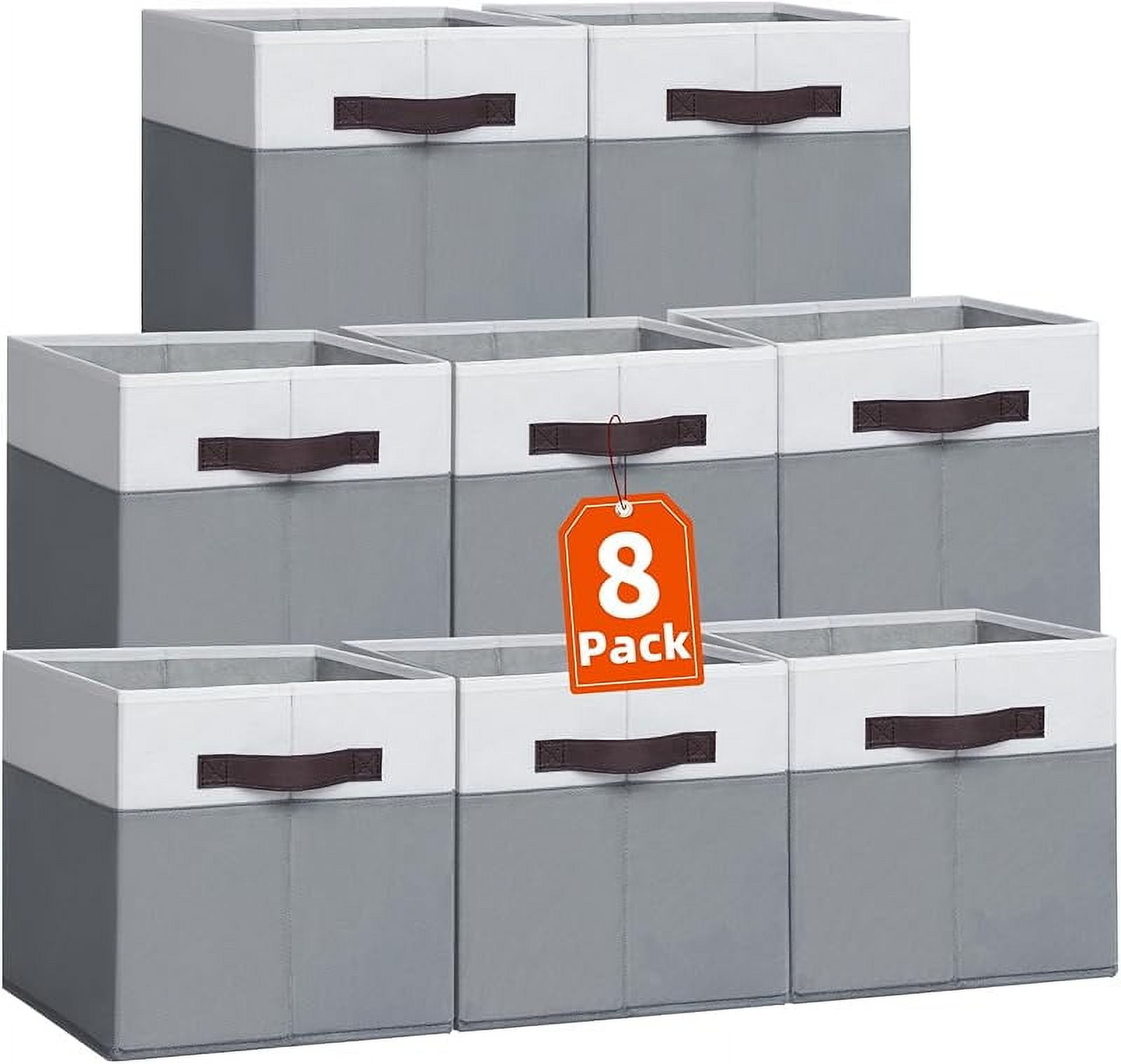 Criusia 4 Pack Large Storage Baskets for Shelves | Fabric Closet ...