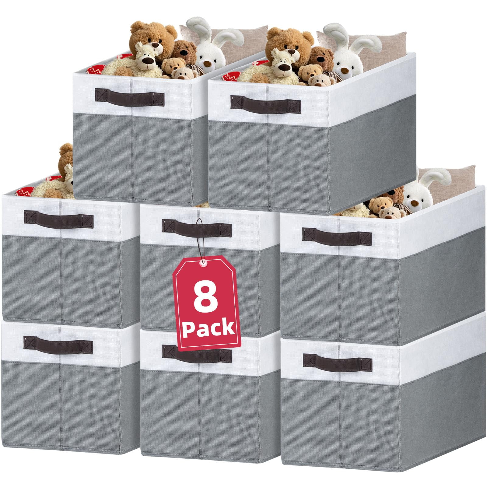 Criusia 8 Pack Closet Organizers and Storage Bins - Large Storage ...