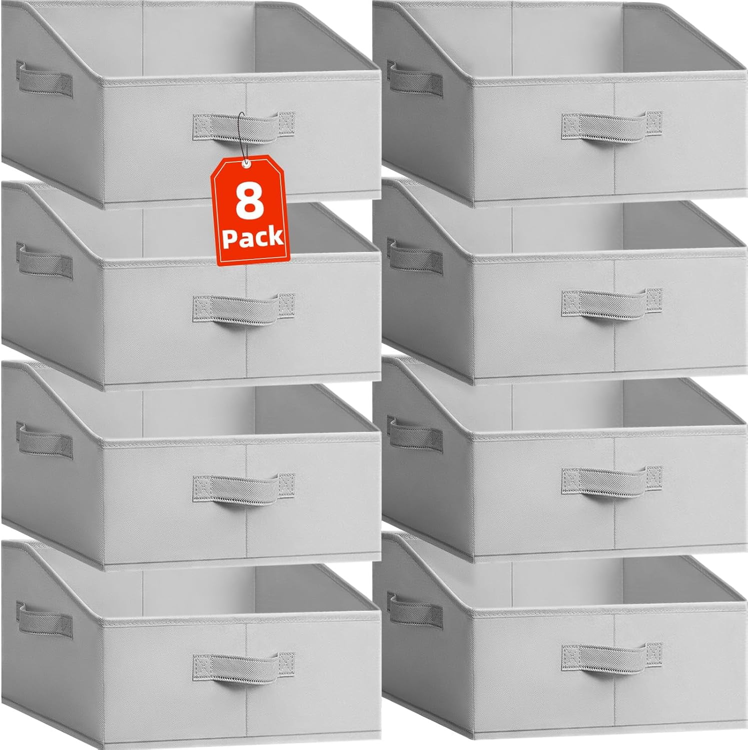 Criusia Closet Organizers Bins 8 Pack - Large Closet Shelf Organizer ...
