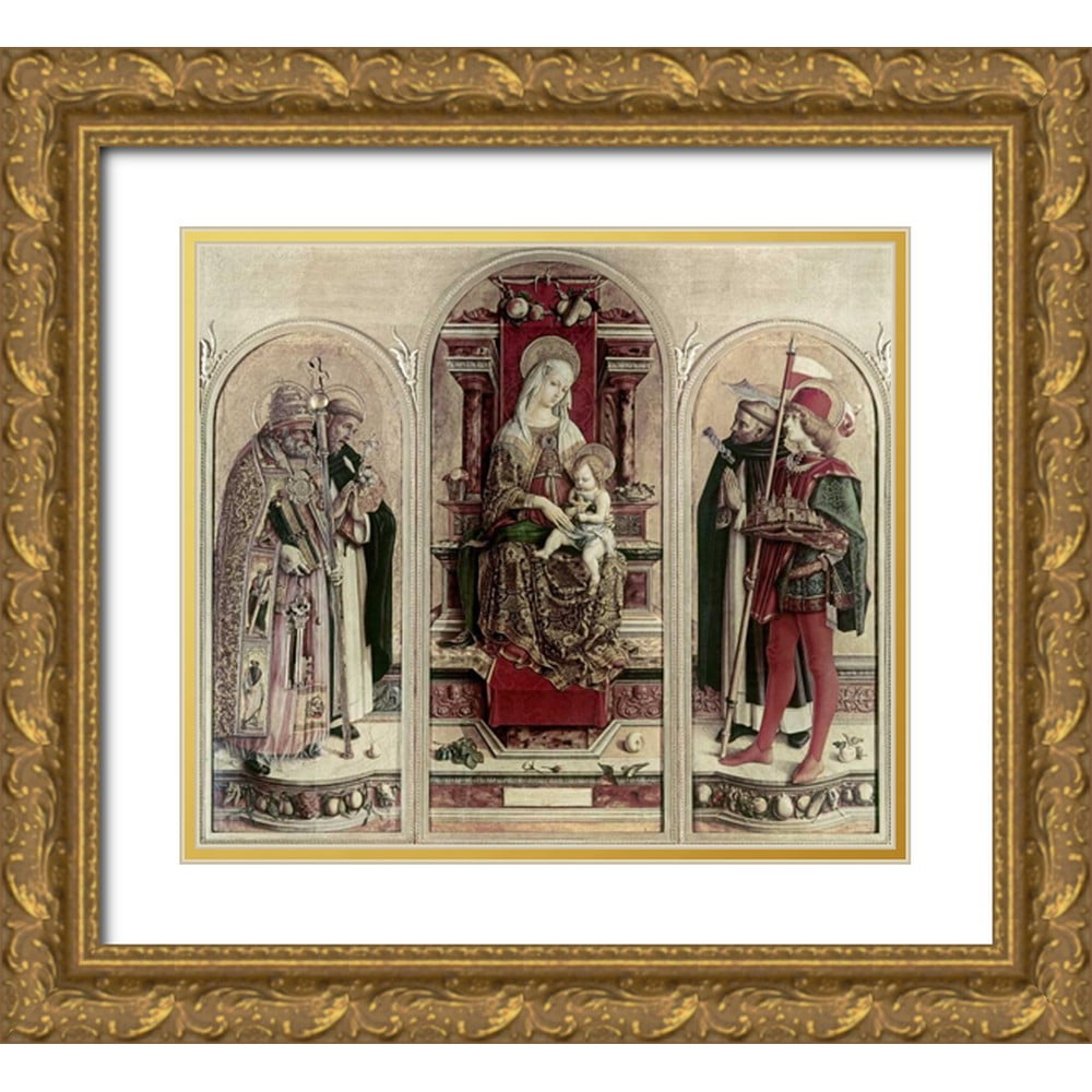 Crivelli, Carlo 29x26 Gold Ornate Wood Framed with Double Matting ...