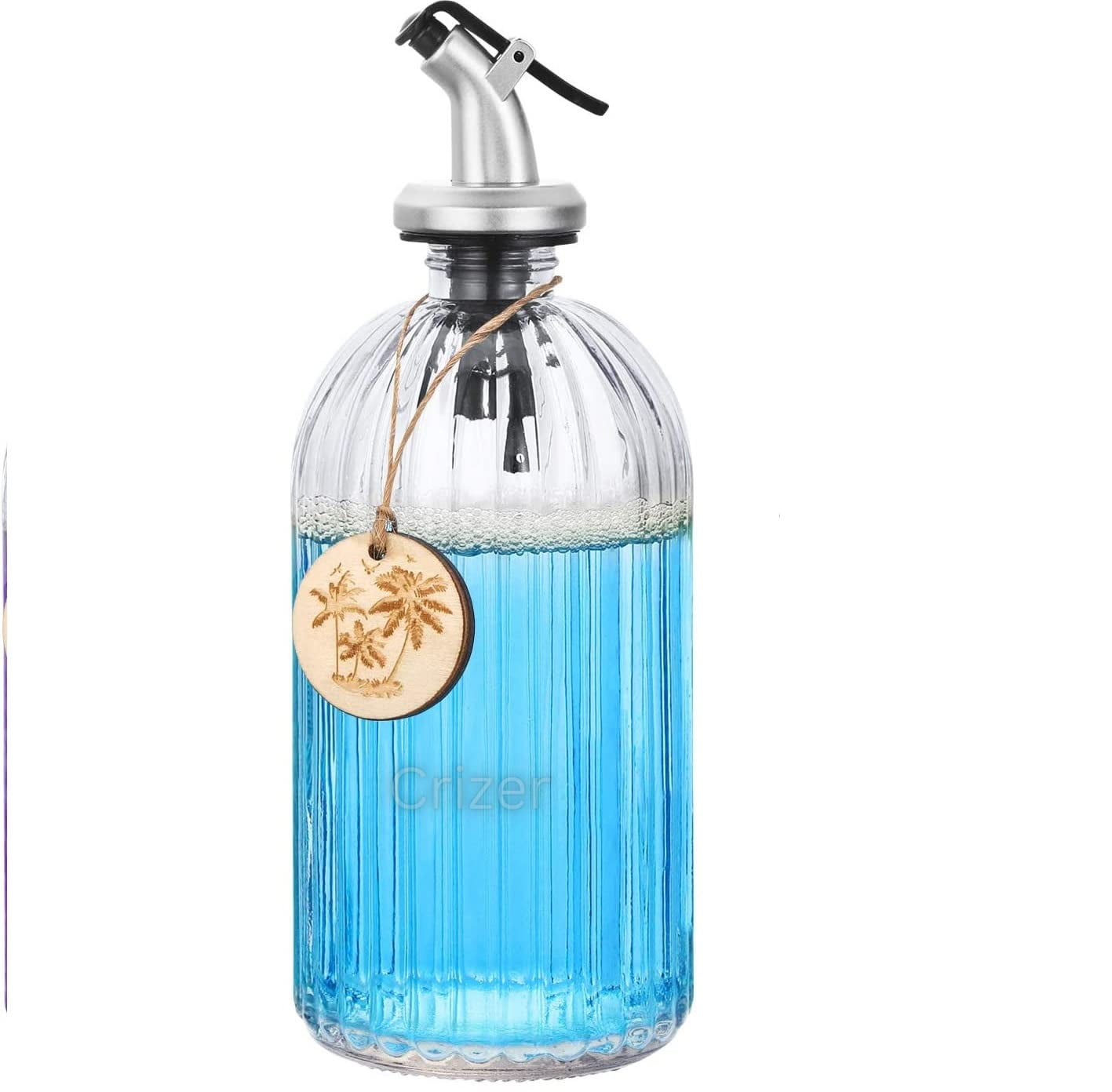 Crizer Clear Glass Mouthwash Dispenser for Bathroom with Pour Spout ...