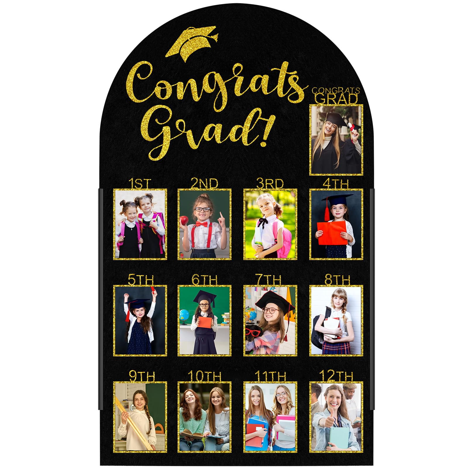 CroBlissful 27 x 16 STF9 Inch Graduation Photo Board Frames Wall Decor ...