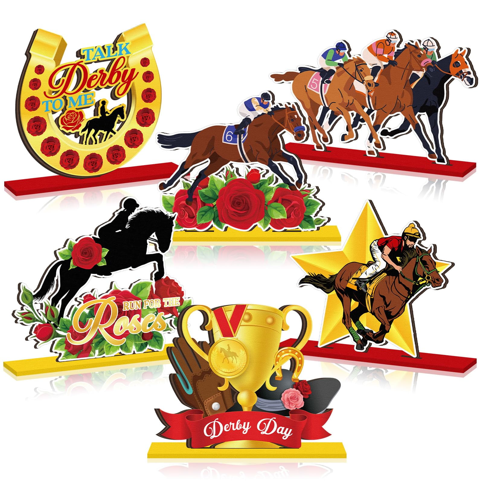 CroBlissful 6 Pcs Derby IFF17 Horse Racing Table Decorations Signs ...