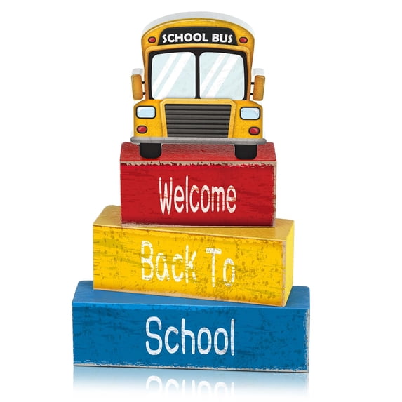CroBlissful Back to School Decorations Bus ATT1Apple Tiered Decorations ...