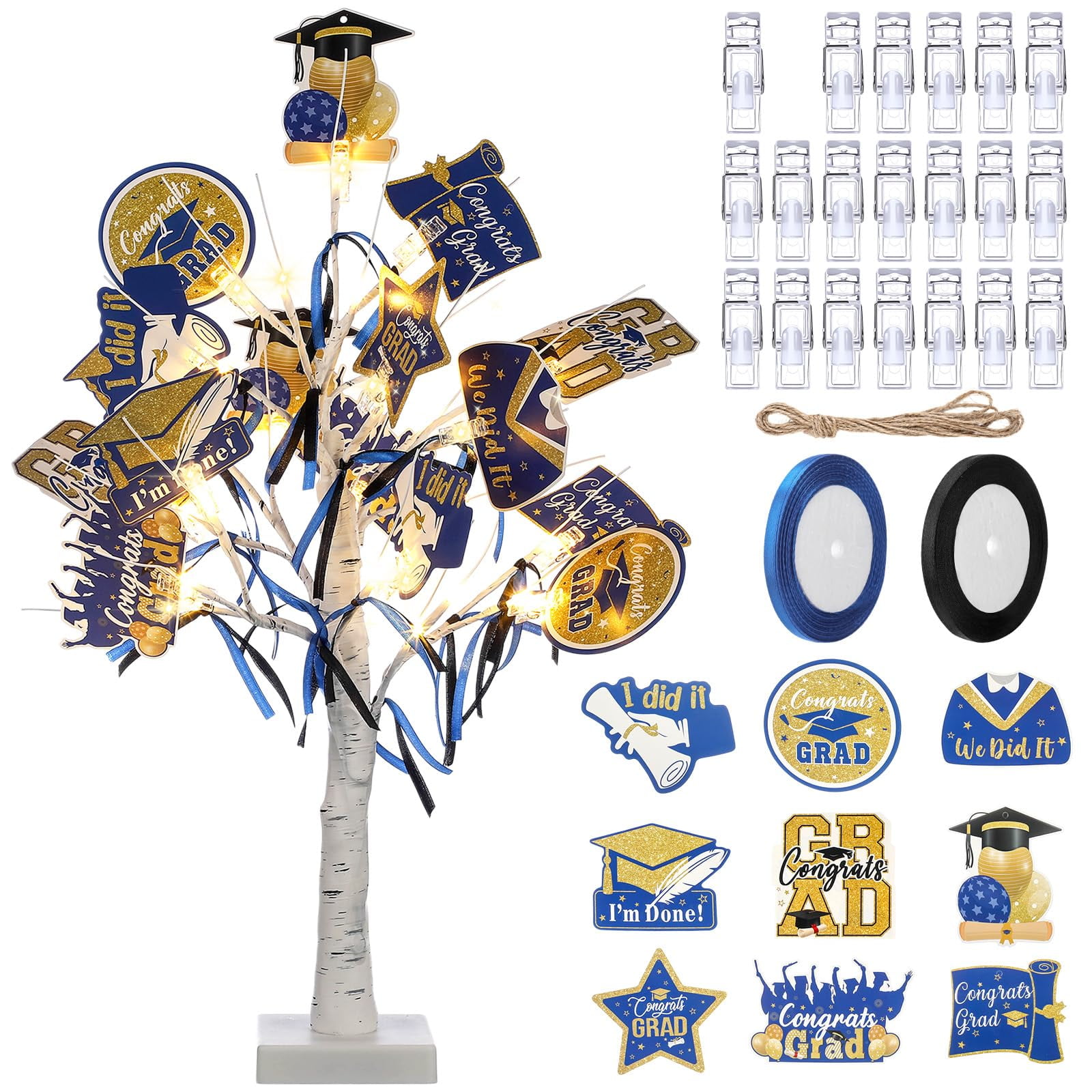 CroBlissful Money Tree Gift Holder Lighted Birch Trees with LED 2 FT ...