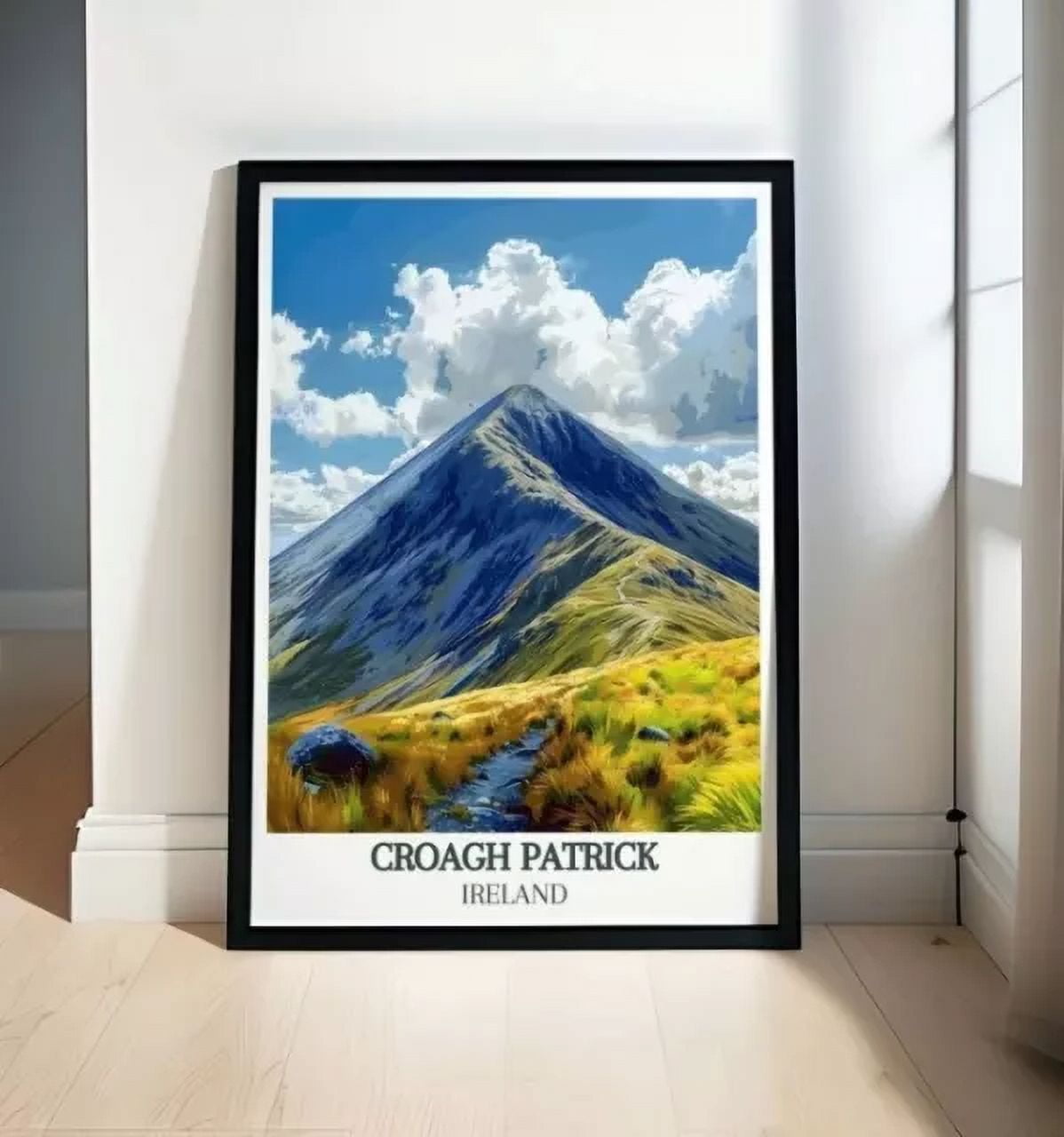 Croagh Patrick Trail And Summit Art - Croagh Patrick Print NO FRAMED POSTER, Home Decor, Vintage ...