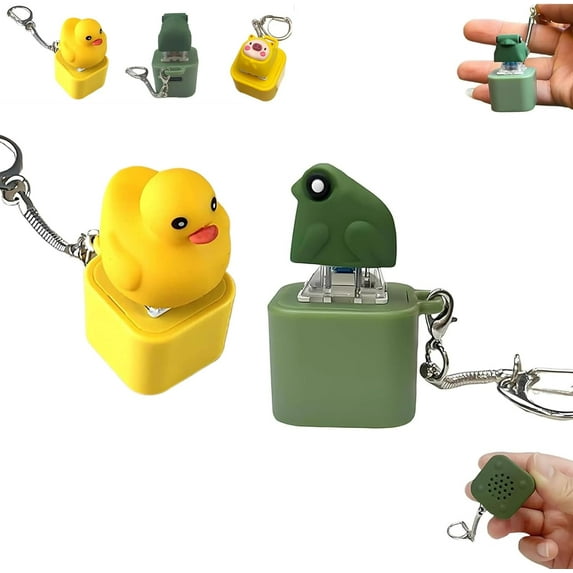 Croaking Frog Keychain, Frog Croaking Fidget Toy, Fun Rechargeable ...