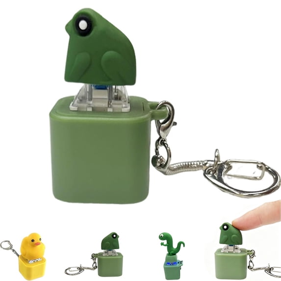 Croaky Buddy Keychain, Frog Keychain with Sound, Rechargeable Quacking ...
