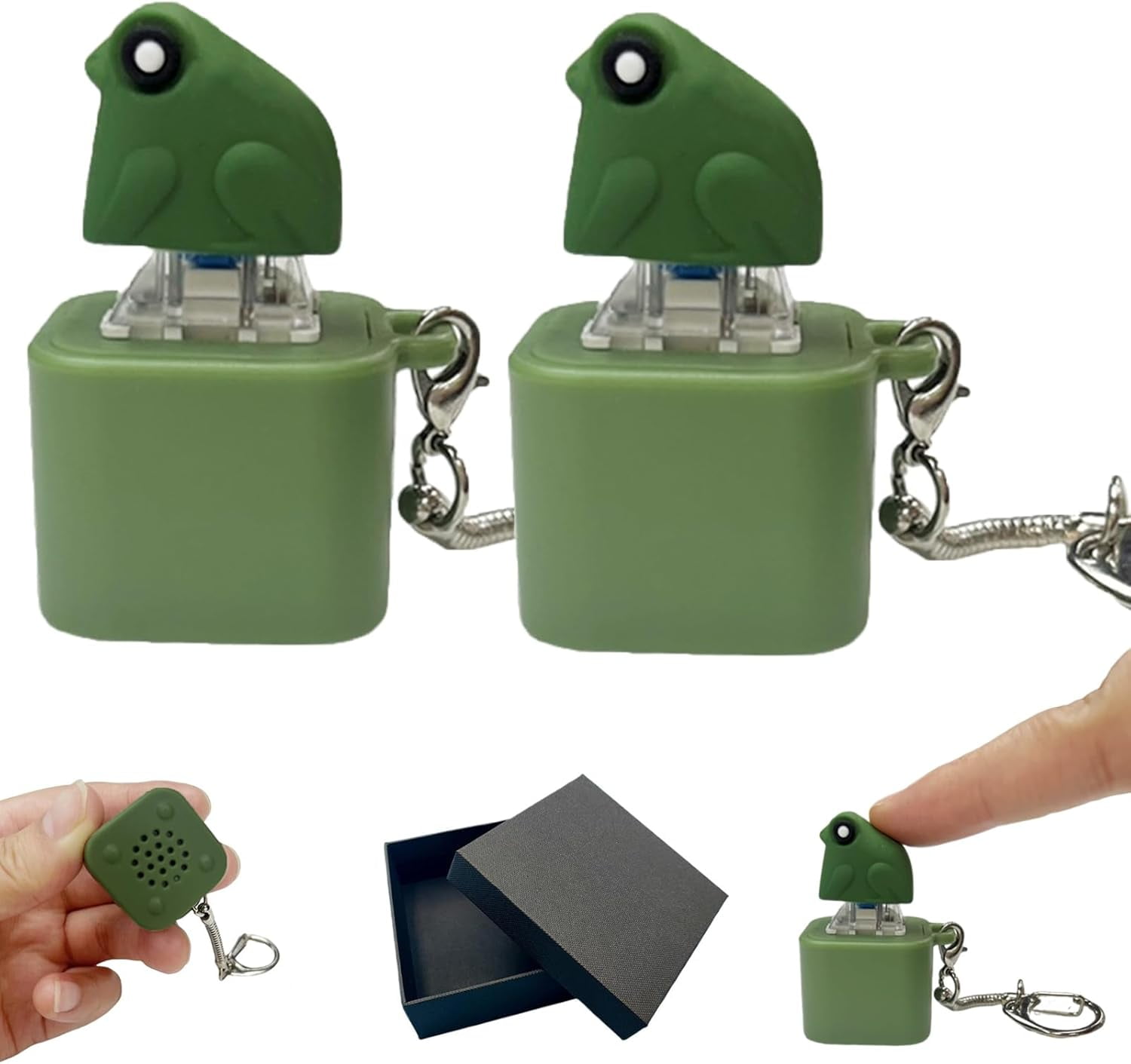 Croaky Buddy Keychain, Rechargeable Frog & Duck Keychain with Sound ...