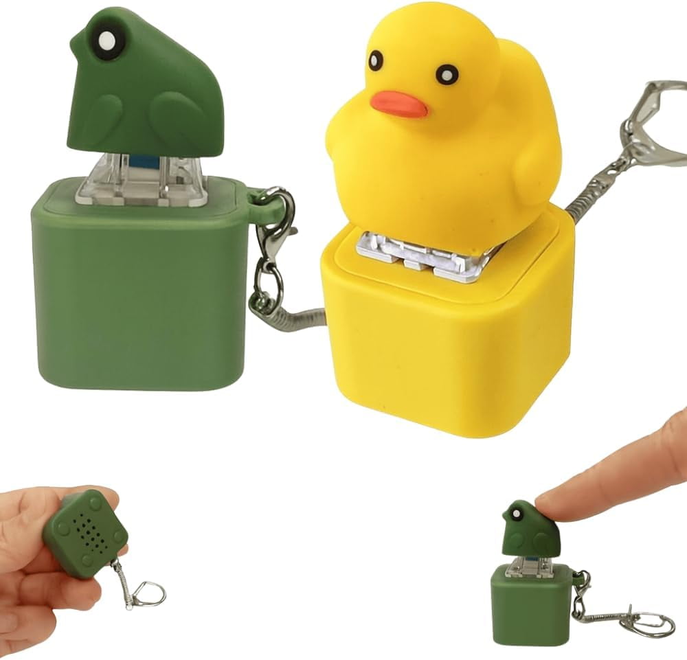 Croaky Buddy Keychain, Rechargeable Frog & Duck Keychain with Sound ...