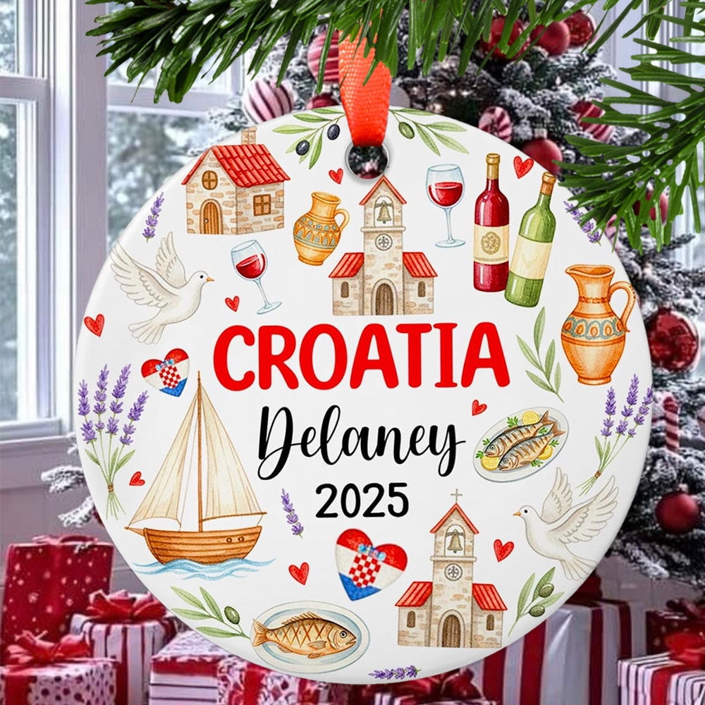 Croatia Christmas Ornament, Ceramic/Acrylic Ornament, Mom’s Day ...
