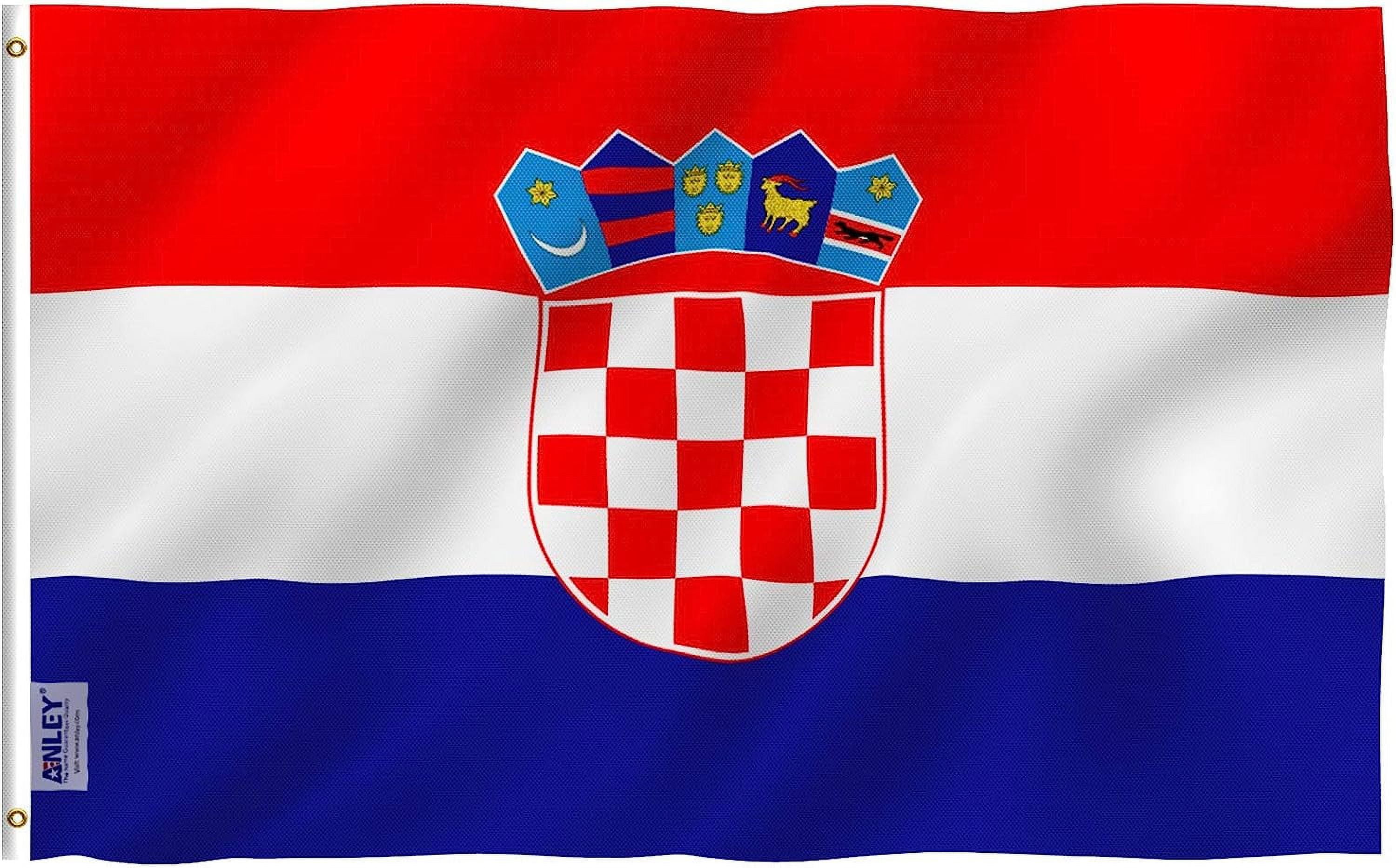 Croatia Flag - Vivid Color and Fade Proof - Croatian Flags with Brass ...