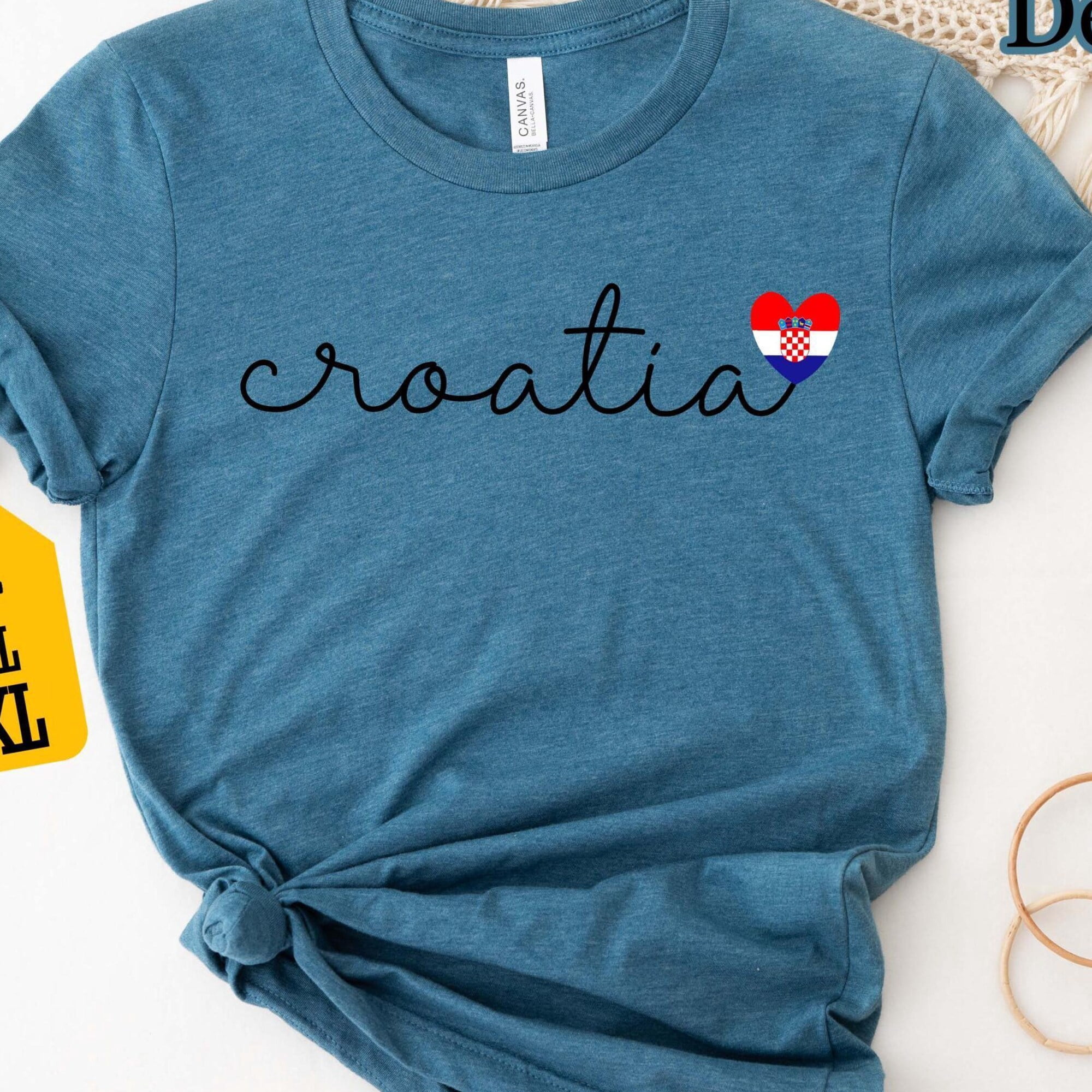 Croatia Heart Flag Shirt Croatian Pride Tee Minimalist Country Shirt ...