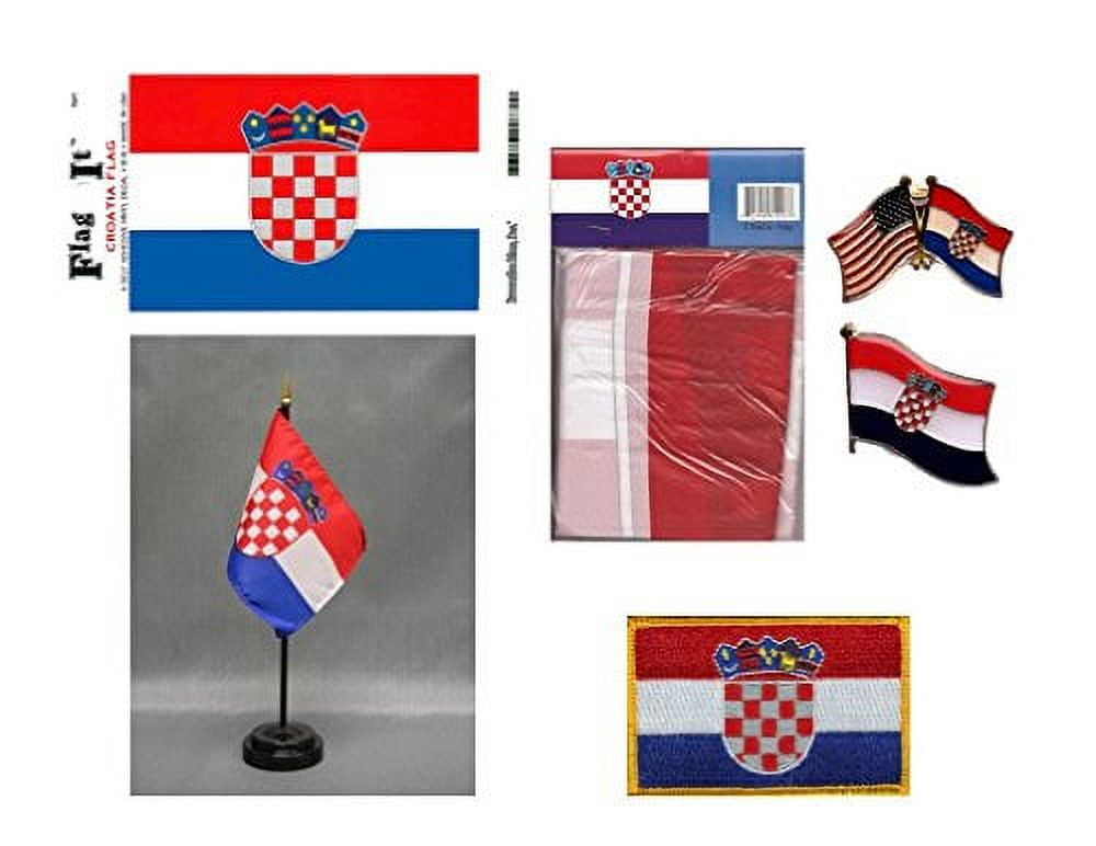 Croatia Heritage Flag Pack - Includes a Croatian 3x5' Flag, Vinyl Flag ...