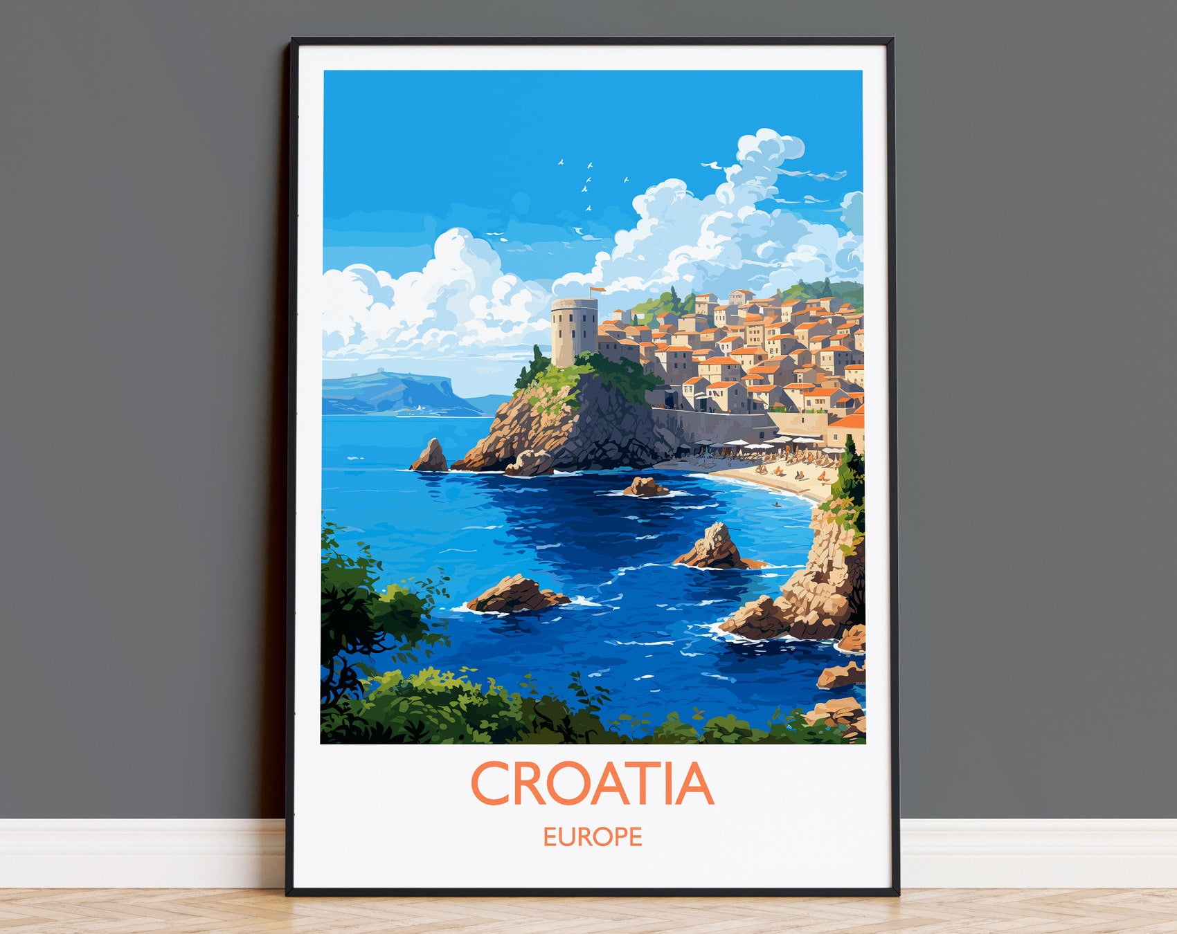 Croatia Poster, Travel Print of Croatia, Croatia Art Gift, Dalmatian ...
