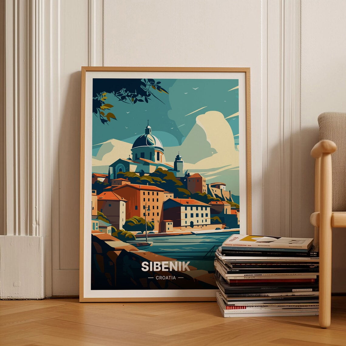 Croatia Sibenik Travel Poster, Artistic Wall Decor, Unique Home ...