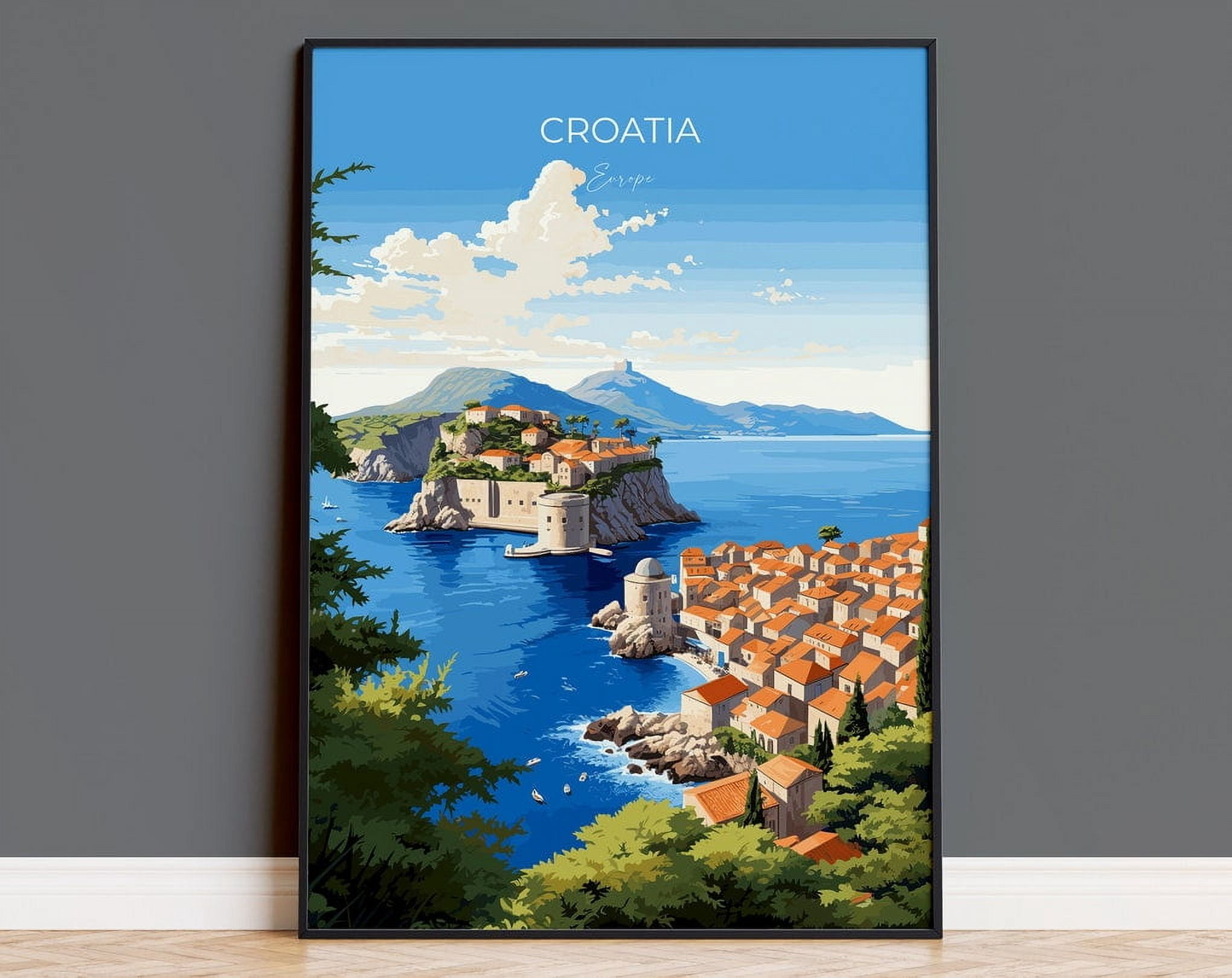 Croatia Travel Print, Travel Poster Of Croatia, Croatia Art Gift ...
